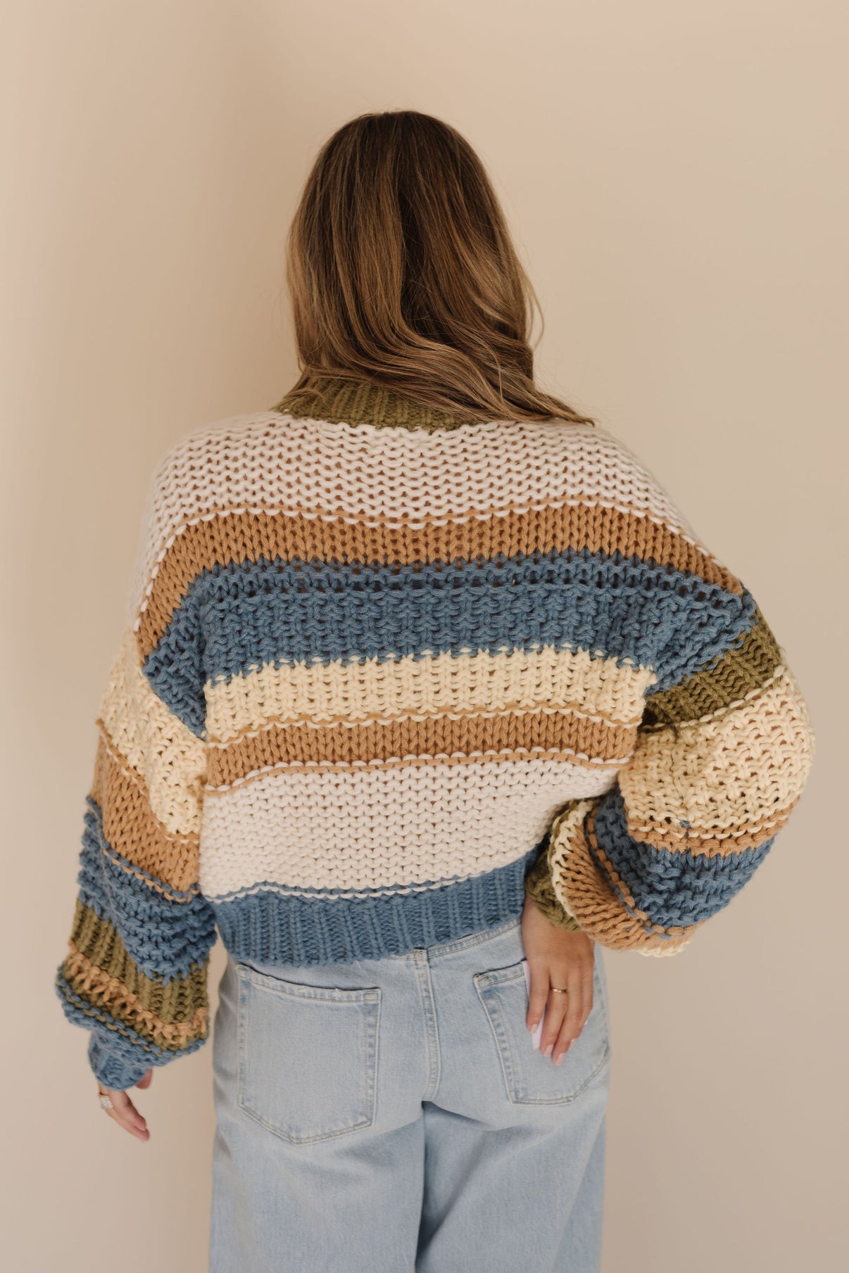 THE COREY COLOR BLOCK SWEATER IN NEUTRAL – Pink Desert