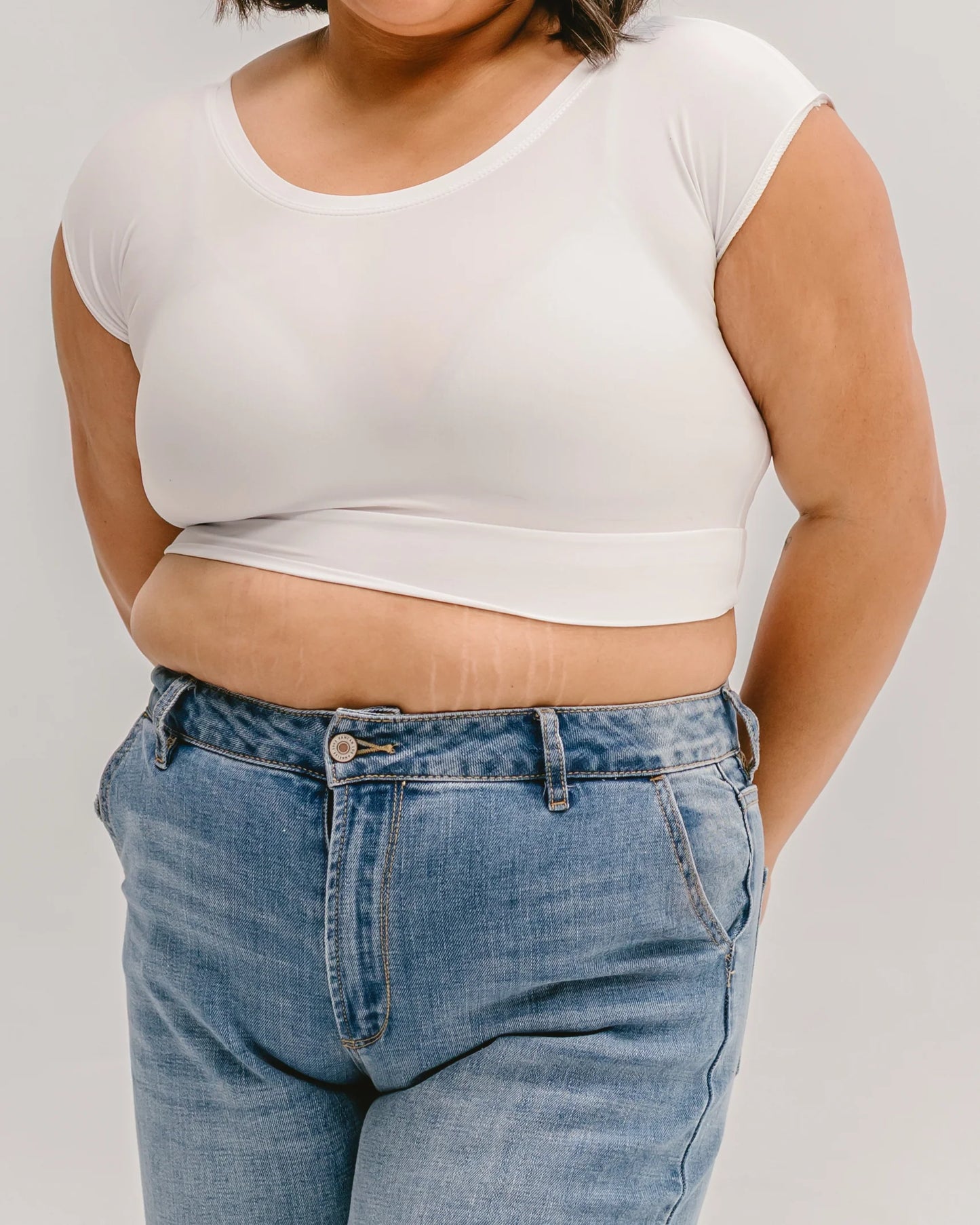 THE HALFTEE CLASSIC BASIC CAP SLEEVE IN WHITE – Pink Desert